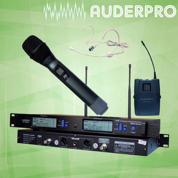 Jual MICROPHONE WIRELESS AUDERPRO AP-929WM-HA INFRALED FREKUENSI SWITCH ...