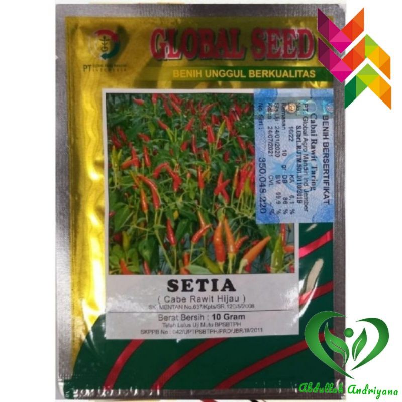 Jual Benih Cabe Rawit Hijau SETIA isi 10 Gr Produk GLOBAL AGRO MANDIRI ...