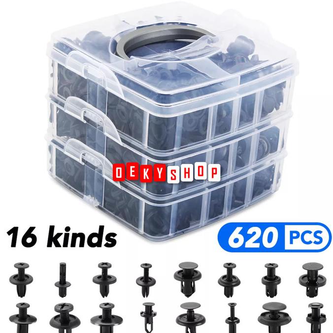 Jual Klip Kancing Paku Rivet Fastener Bemper Dashboard Mobil 16 Ukuran ...