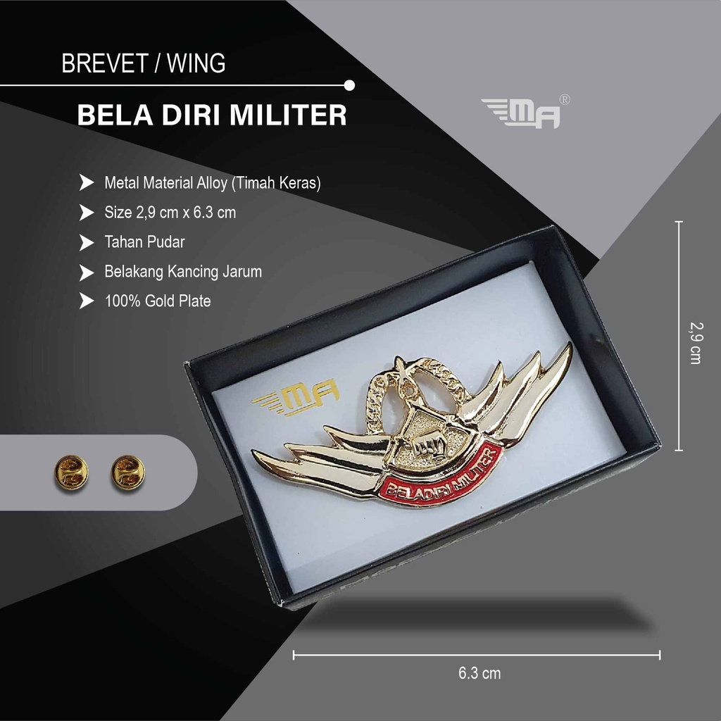 Jual WING BELADIRI MILITER PDH BRIVET BREVET PIN | Shopee Indonesia
