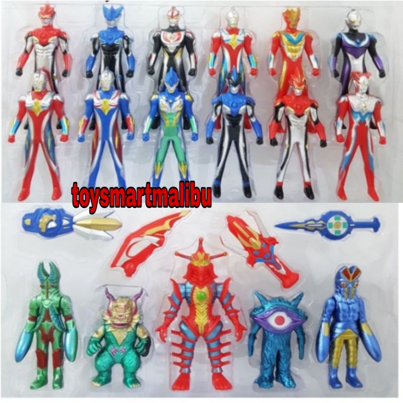 Jual figure ultraman monster ultraman set 17/ mainan anak ultraman isi ...