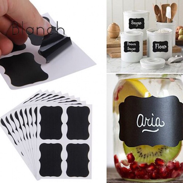 Jual 36 pcs sticker label hitam toples mainan penanda custom label ...
