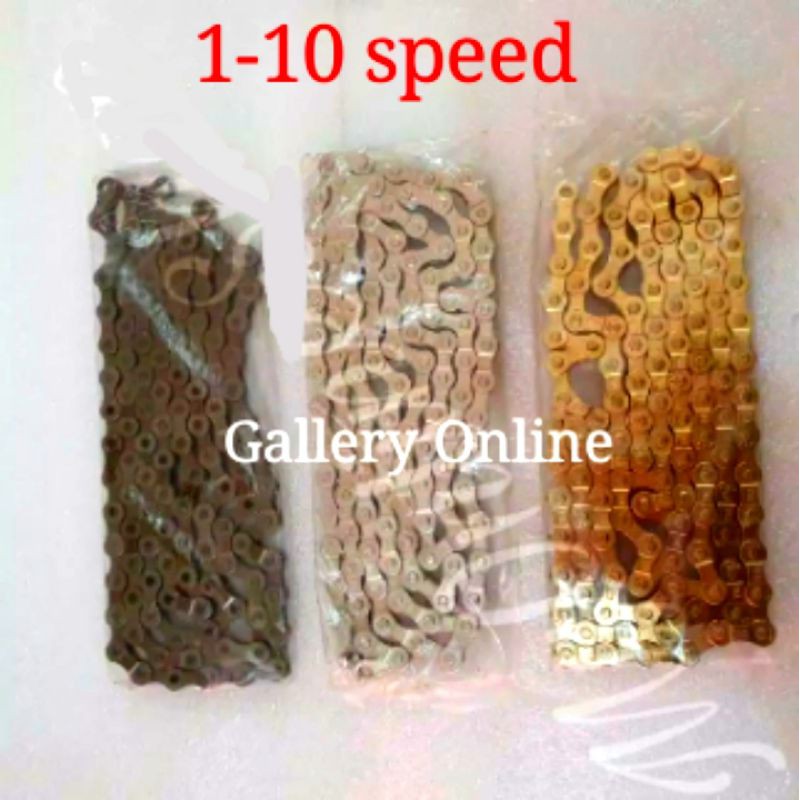 Jual Rantai sepeda 1 5 6 7 8 9 10 11 speed gold chrome black red MTB ...