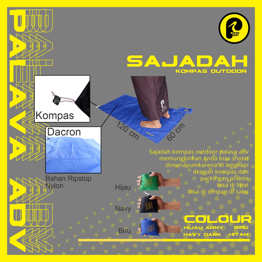 Jual Sajadah sajjada traveler Outdoor Kompas Dengan Arah KIblat ...