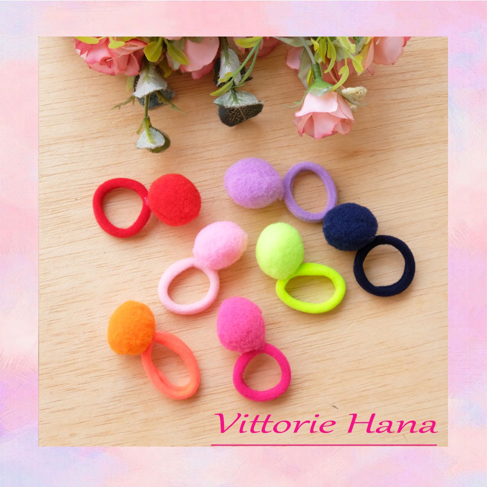 Jual Kuncir Rambut Anak PomPom Mini Vittorie Aksesoris Rambut VHK044 ...