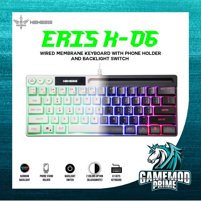 Jual Keyboard Gaming Membrane NYK Nemesis K06 Eris K-06 W/ Stand Holder ...