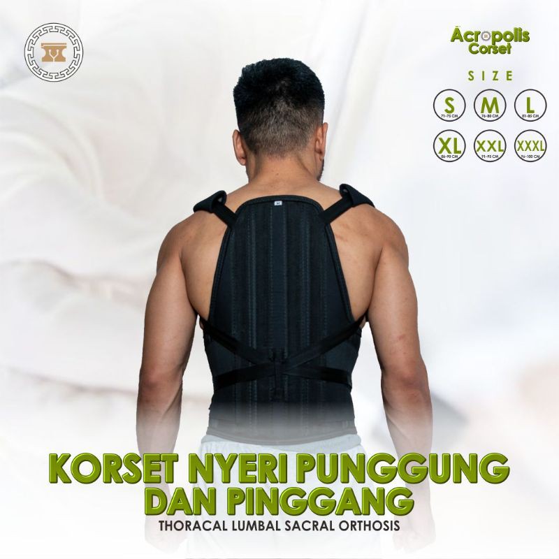 Jual Korset TLSO HITAM / Korset Tulang Belakang / Penyangga Tulang Belakang / Kesehatan / Alat ...