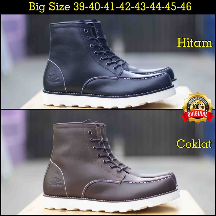 Jual SEPATU BOOTS KULIT BIG SIZE JUMBO UKURAN BESAR 44 45 46 WOLF ...