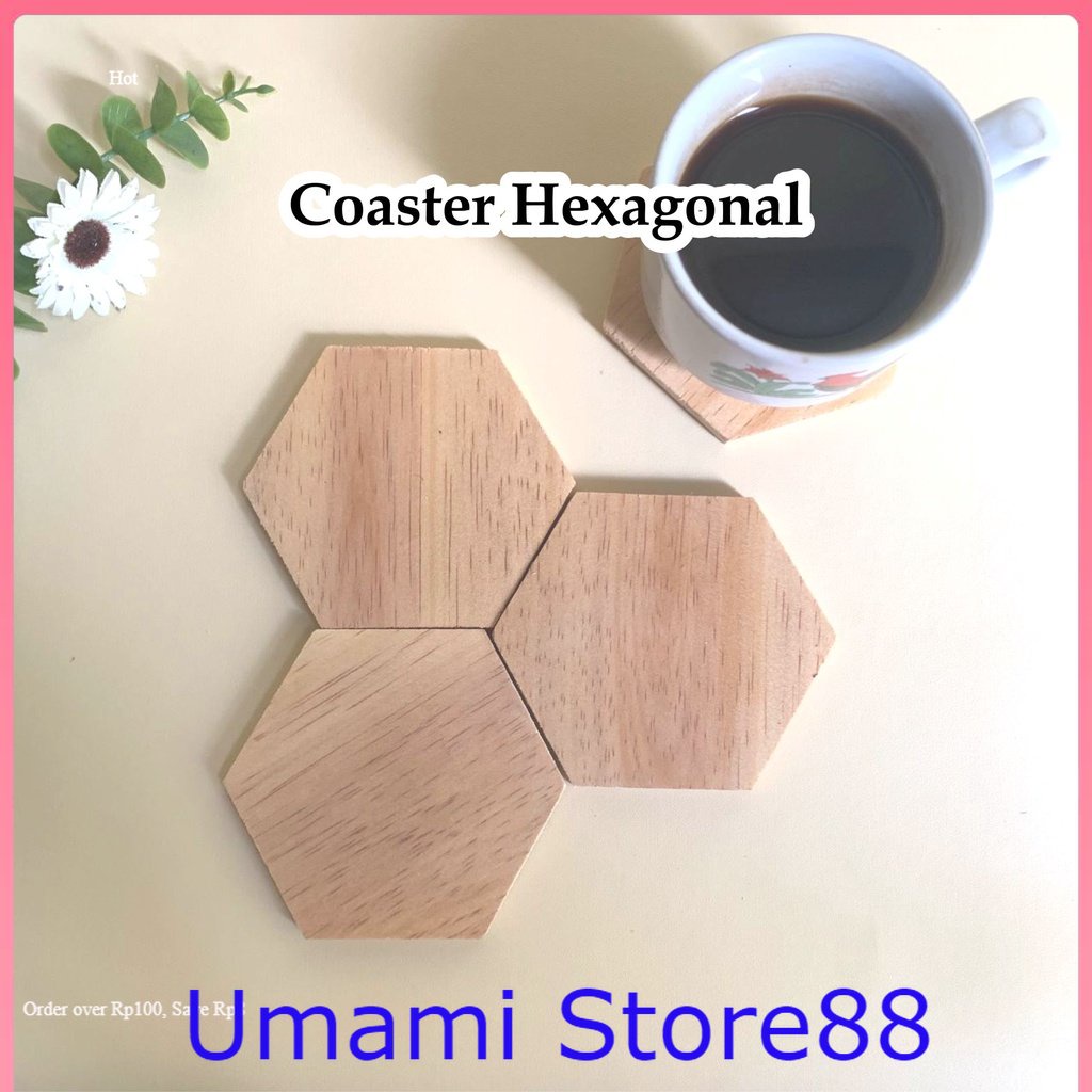 Jual Tatakan gelas kayu tatakan cangkir Alas Gelas Kayu wooden coaster ...