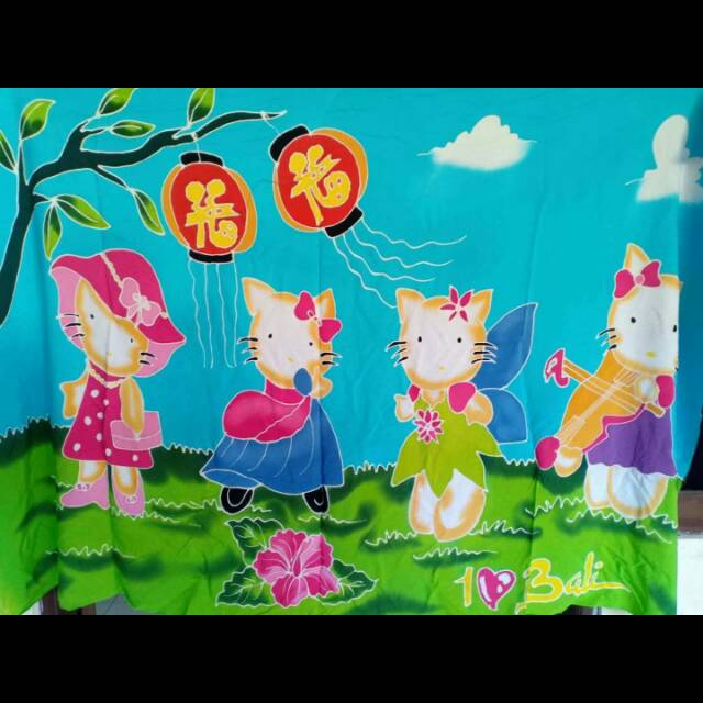 Jual Kain pantai bali hello kitty bahan tebal 120x165cm | Shopee Indonesia