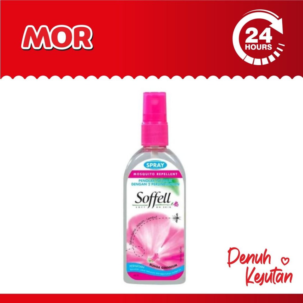 Jual SOFFELL Bunga Geranium Penolak Nyamuk Spray Mosquito Repellent 80 ml | Shopee Indonesia