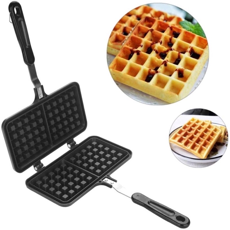 Jual CETAKAN KUE WAFFLE MAKER CROFFLE DOUBLE Tempat buat Wafel Roti ...