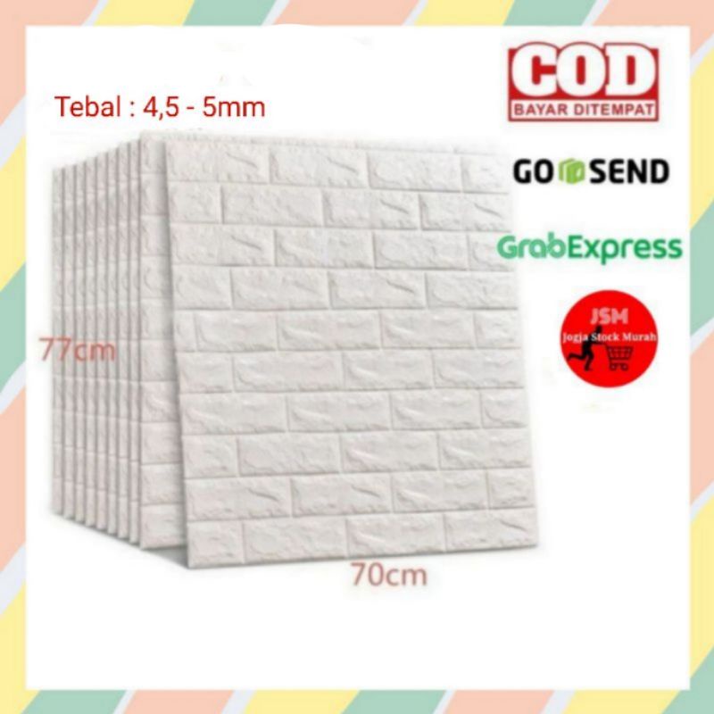 Jual TERMURAH UKURAN BESAR 70cm x 77cm TEBAL 5mm Wallpaper Brick Foam Dinding / Wallpaper Batu ...