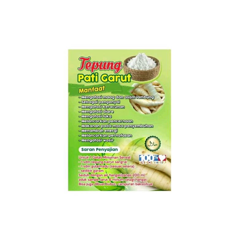 Jual Tepung Pati Garut/Irut/Wirut kualitas asli pabrikan kemasan 500 ...
