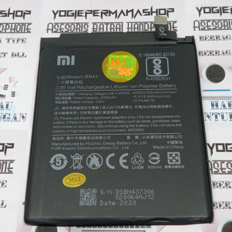 Jual BATRE BATREI BATERAI XIAOMI XIOMI REDMI NOTE 4X 4 X XIAOMI BN-43 ...
