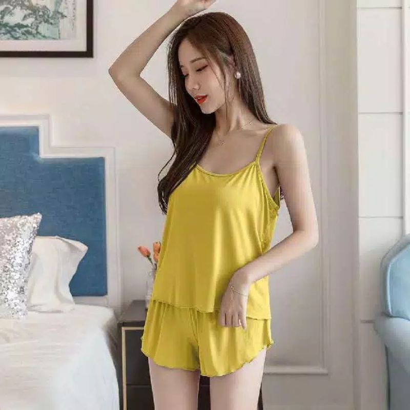 Jual SETELAN TANK TOP / SETELAN PIYAMA WANITA MODEL TANK TOP + CELANA ...