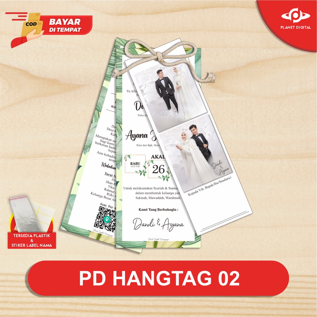 Jual Undangan Pernikahan Gantung Tali Rami Model PD Hangtag 02 Viral ...