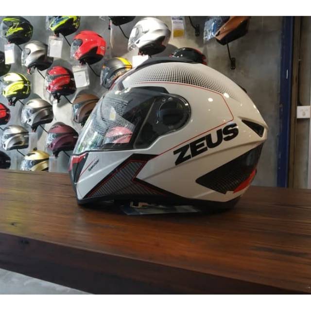 Jual HELM ZEUS 811 SPEEDSTER WHITE AL6 RED HELM TOURING FULL FACE ZEUS ...