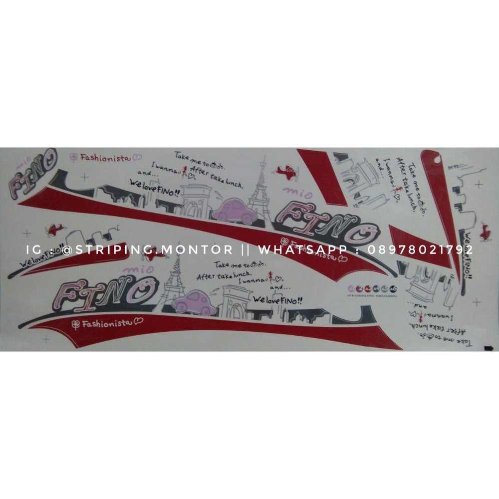 Jual Stiker Lis Striping Sticker Variasi Mio Fino Karbu - Paris Merah ...