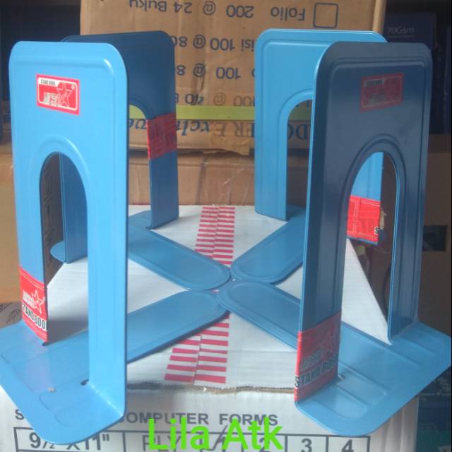 Jual Pembatas Buku Besi /Book End/Sandaran Buku | Shopee Indonesia
