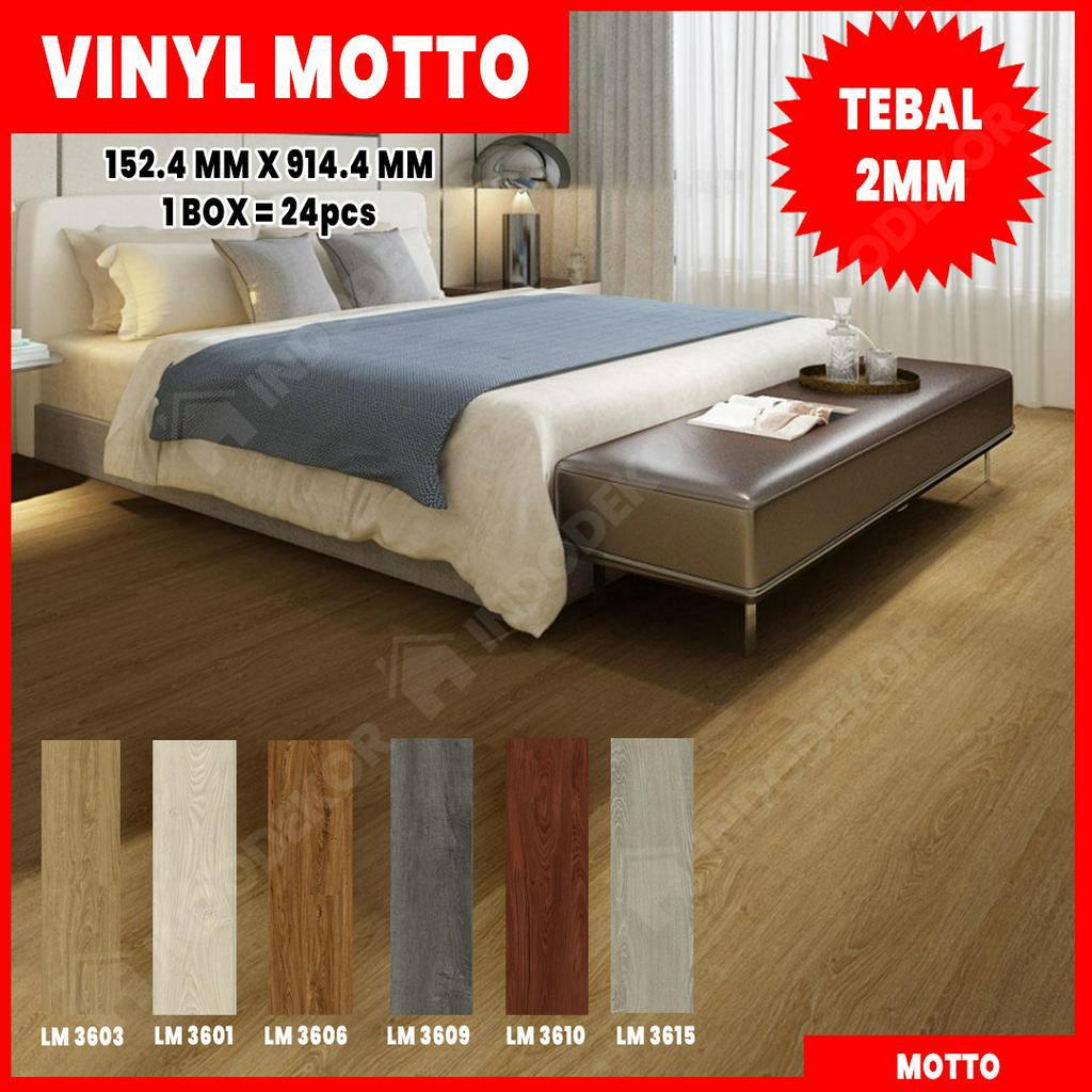 Jual Lantai Vinyl Plank 2mm Motto Harga Per Box Motif Kayu Lembaran | Shopee Indonesia