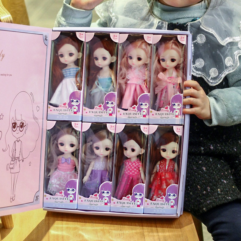 Jual [COD] 6inci BJD Boneka Dolls Set/8 in 1 set Kotak Dress-up Putri ...
