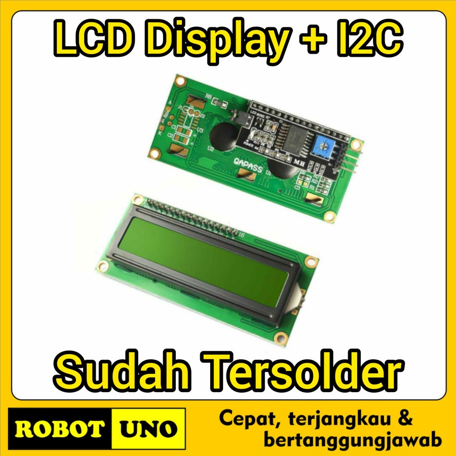 Jual LCD 16x2 1602 Plus I2C LCD Character Display Hijau LCD Karakter 5V ...
