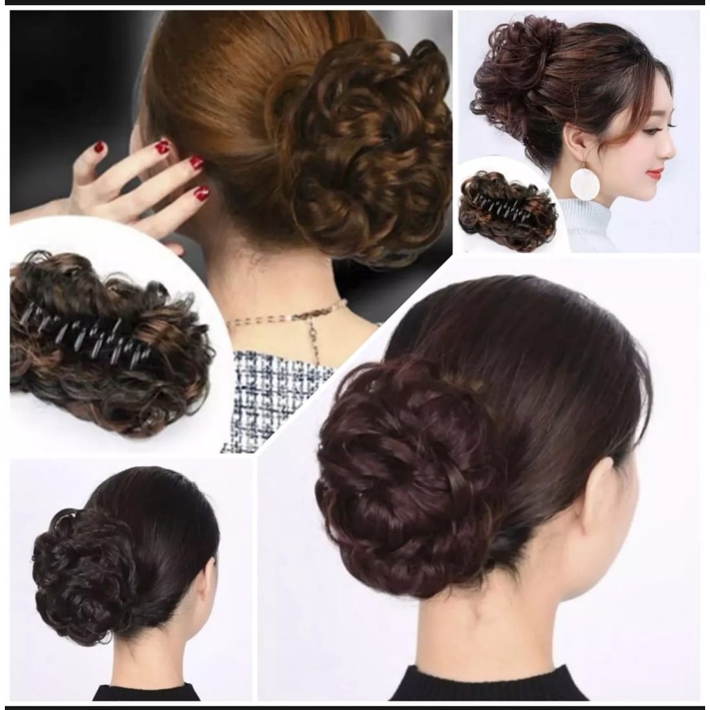 Jual Jepit Rambut Palsu / Jepit Wig Rambut / Jepit Sanggul | Shopee ...