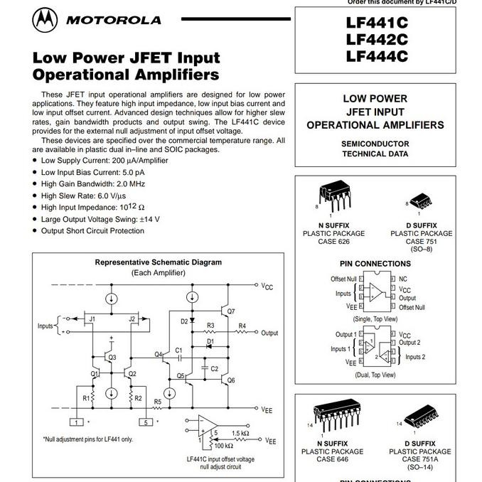 Jual Motorola LF442 PDIP Low Power Dual JFET Opamp JEJ00 Ayo Beli ...