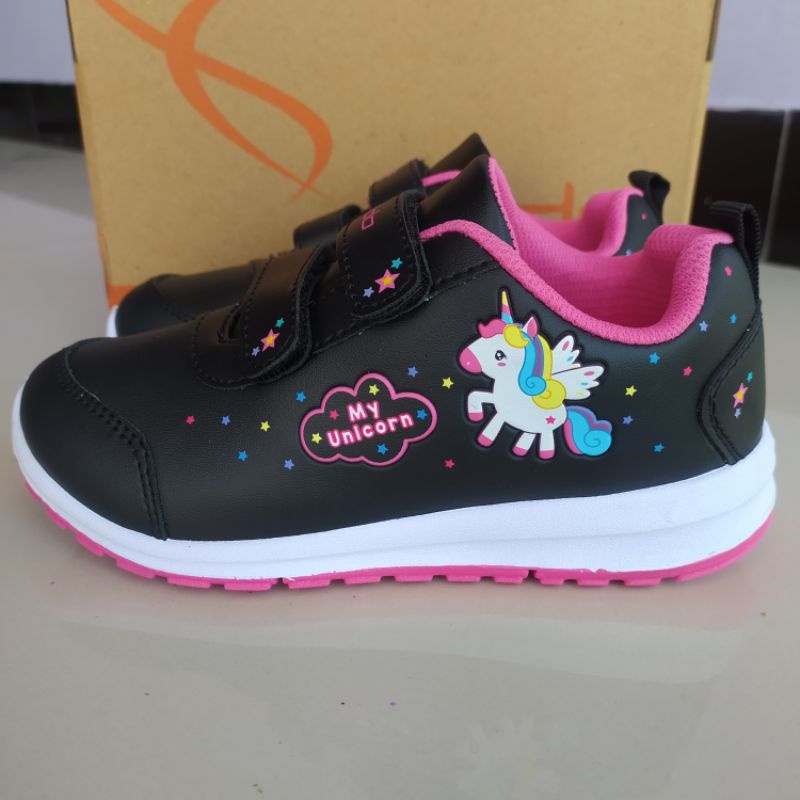 Jual Sepatu Ando Minicorn Velcro Perekat HITAM MERAH JAMBU BLACK PINK ...