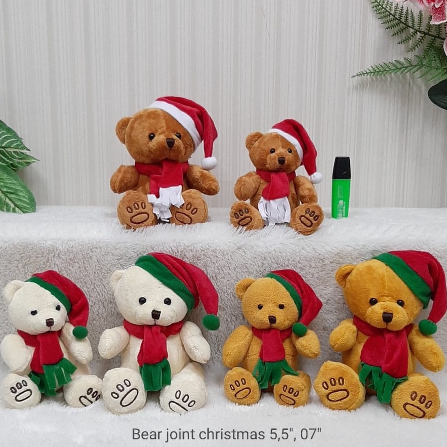 Jual Boneka Bear Tapak Christmas 20cm boneka natal hadiah kado souvenir ...