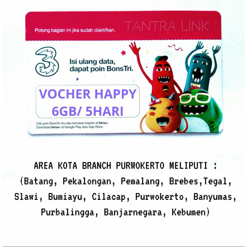 Jual VOCHER GOSOK TRI HAPPY 6GB/ 5HARI | Shopee Indonesia