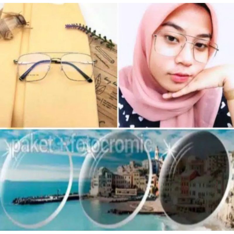 Jual PAKET KACAMATA + LENSA PHOTOCROMIK / BLUE RAY / KACAMATA ANTI ...