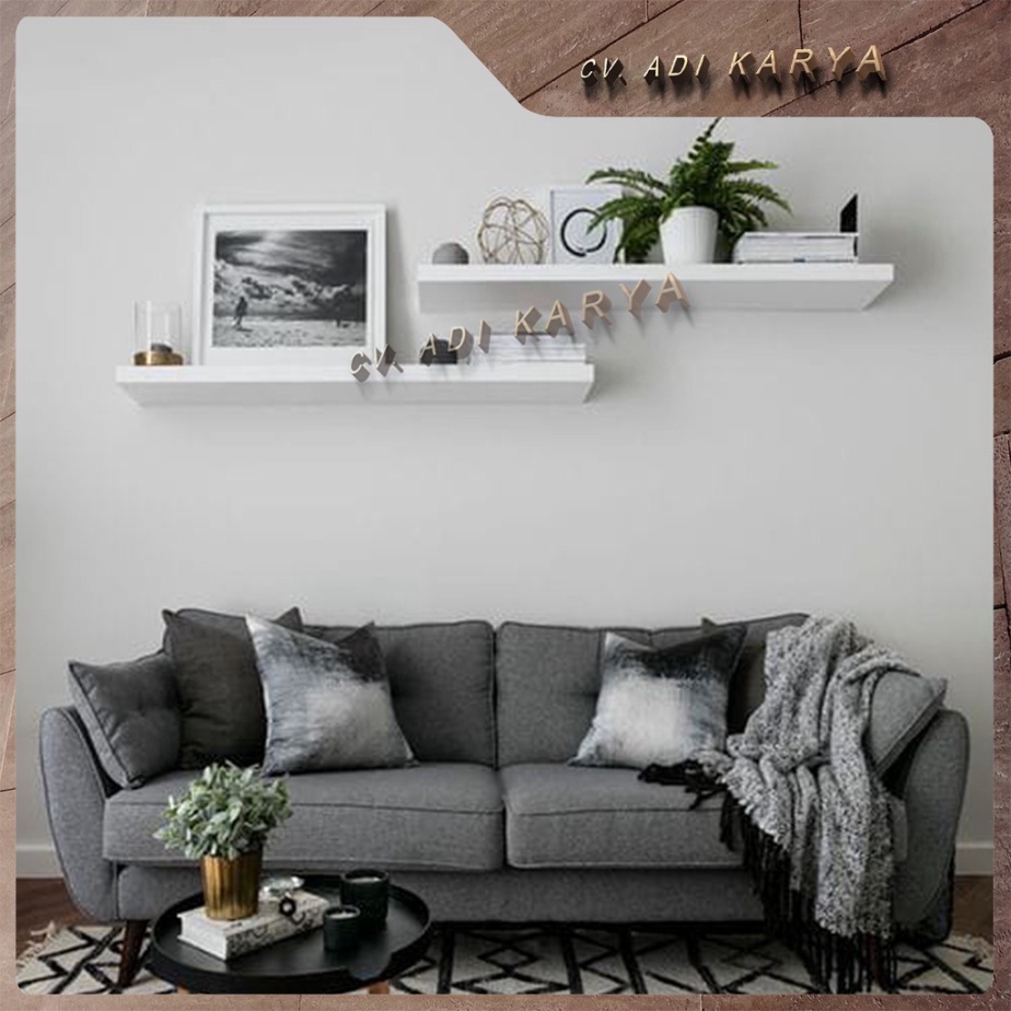 Jual BEST SELLER Rak Hiasan Dinding 120x30 cm Set 2 Buah / Rak Ambalan ...
