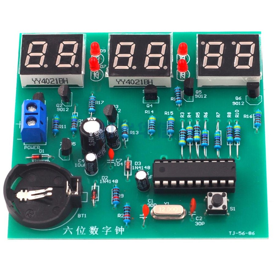 Jual Module KIT DIY Single-chip AT89C2051 six-digit digital clock (MD75 ...