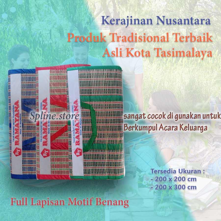 Jual Tikar Lipat Bahan Mendong Motif Full Benang | Shopee Indonesia