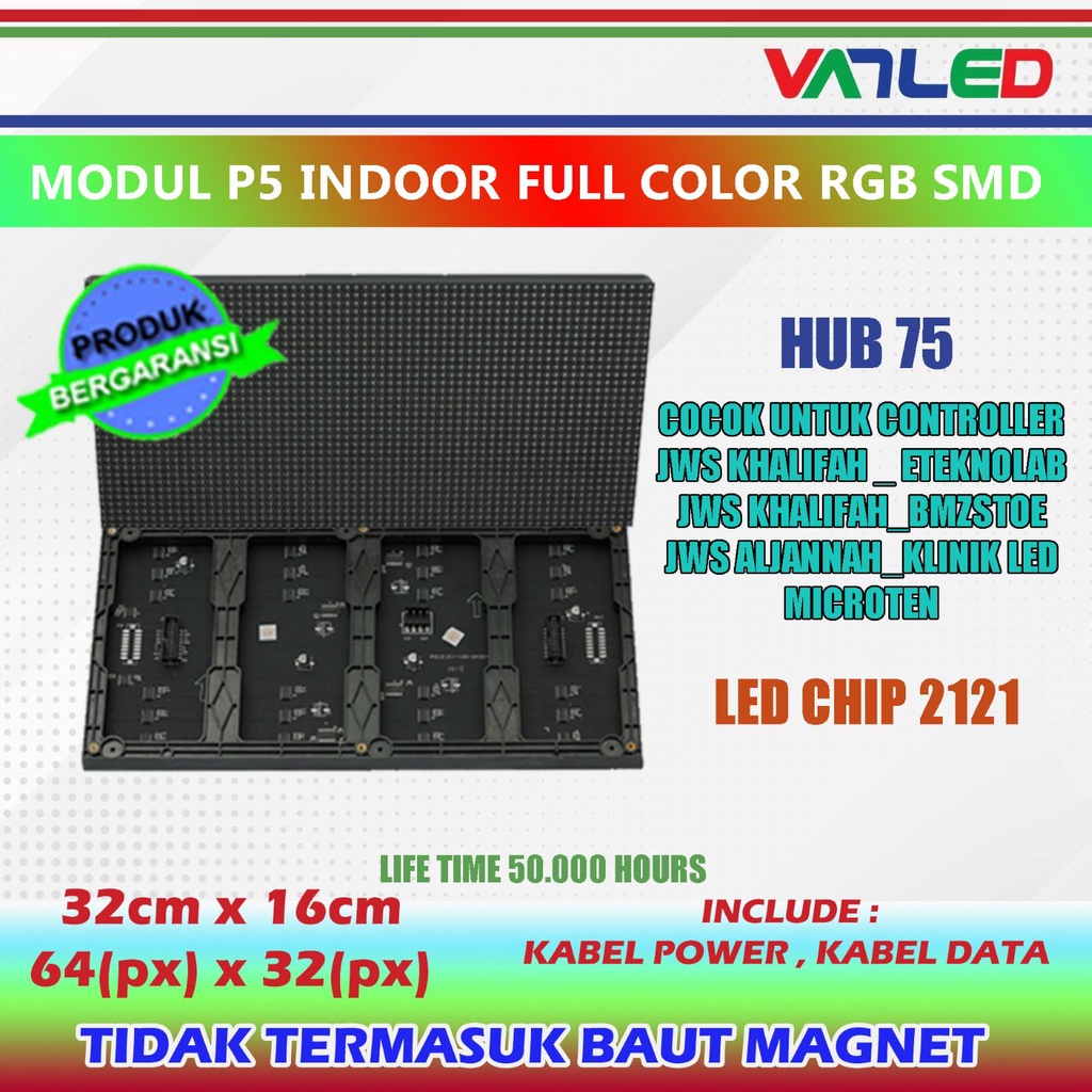 Jual Panel Modul Module Running Text Indoor P5 Full Color RGB SMD ...