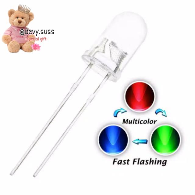 Jual Lampu Led RGB Diode ukuran 5mm Flashing 3 warna | Shopee Indonesia