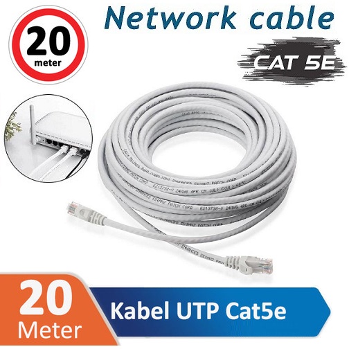 Jual Kabel LAN 20M Cat5E UTP 4 Pairs Cable AWG 24 Panjang 20 Meter ...