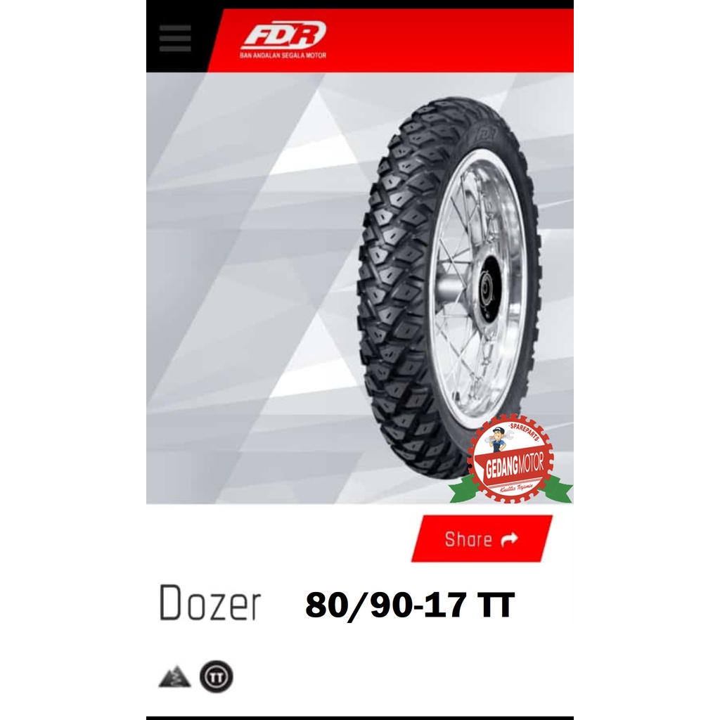Jual BAN LUAR FEDERAL FDR 80/90-17 275-17 TUBE TYPE DOZER RING 17 ...