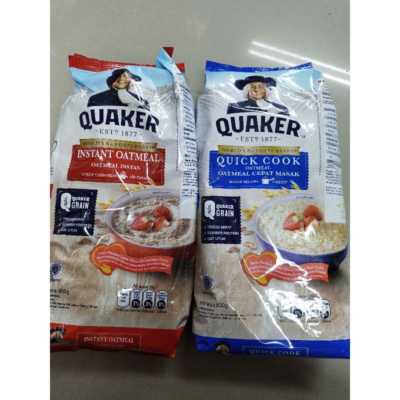Jual Quaker out pck 800gr (ada 3 variant)instant oatmeal merah, quick ...