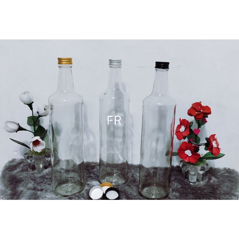 Jual botol kaca 600ml botol kaca polos botol bening tutup alumunium ...