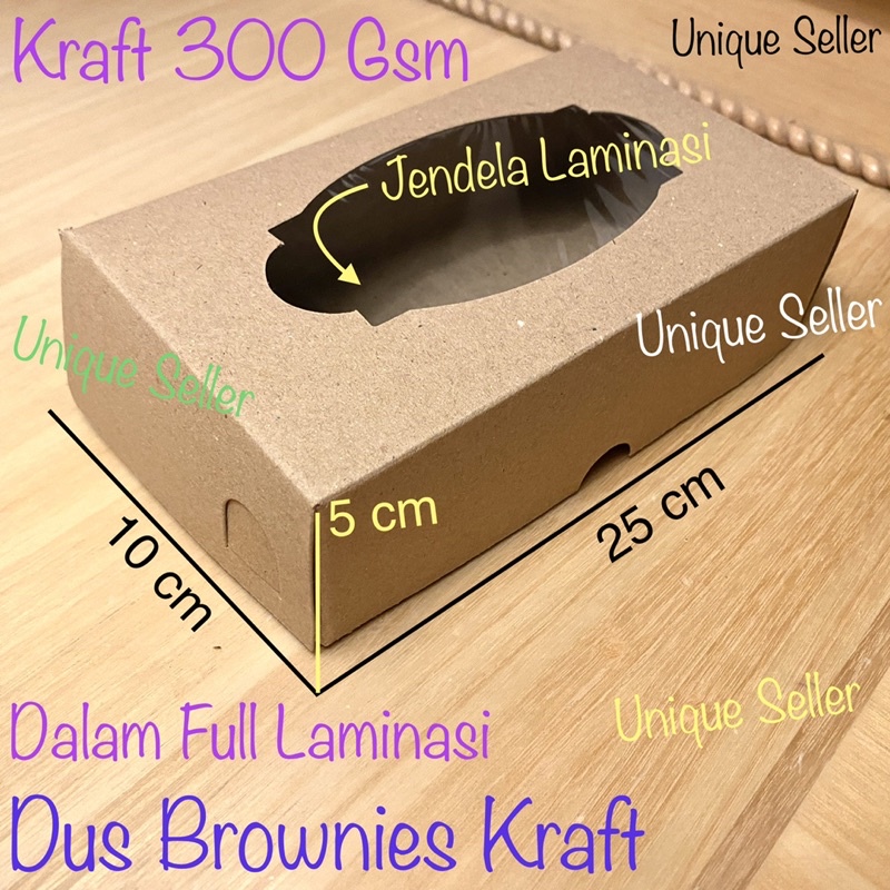 Jual Dus Kotak Box Brownies 25x10x5 KRAFT Jendela FULL Laminasi 300 ...