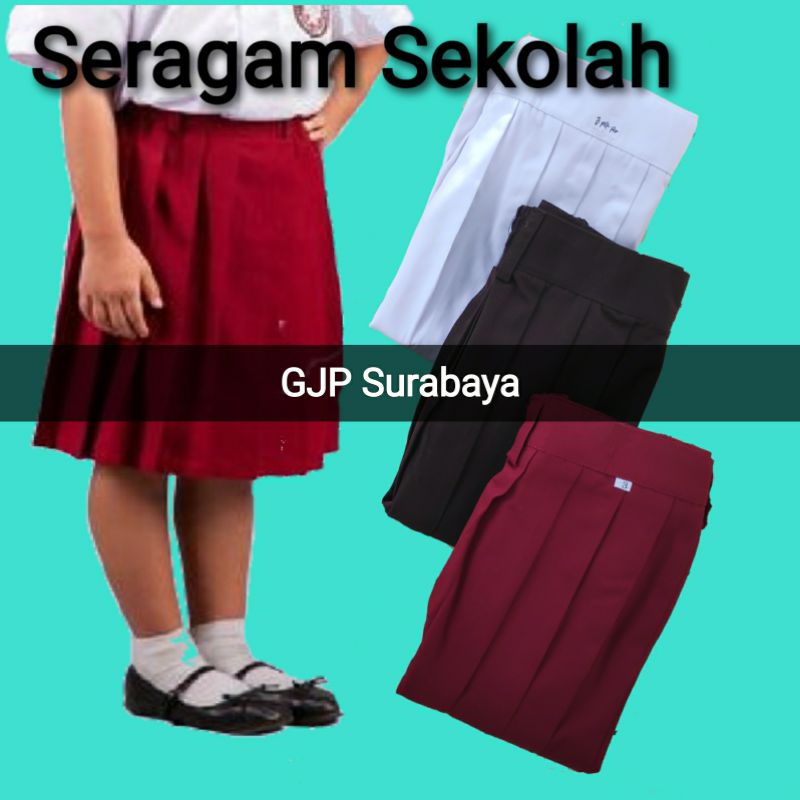 Jual seragam sekolah rok plisir / plisket pendek SD | Shopee Indonesia