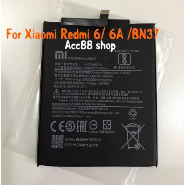Jual (Acc) Batre battery baterai Original Xiaomi BN37/ Redmi 6A / Redmi ...