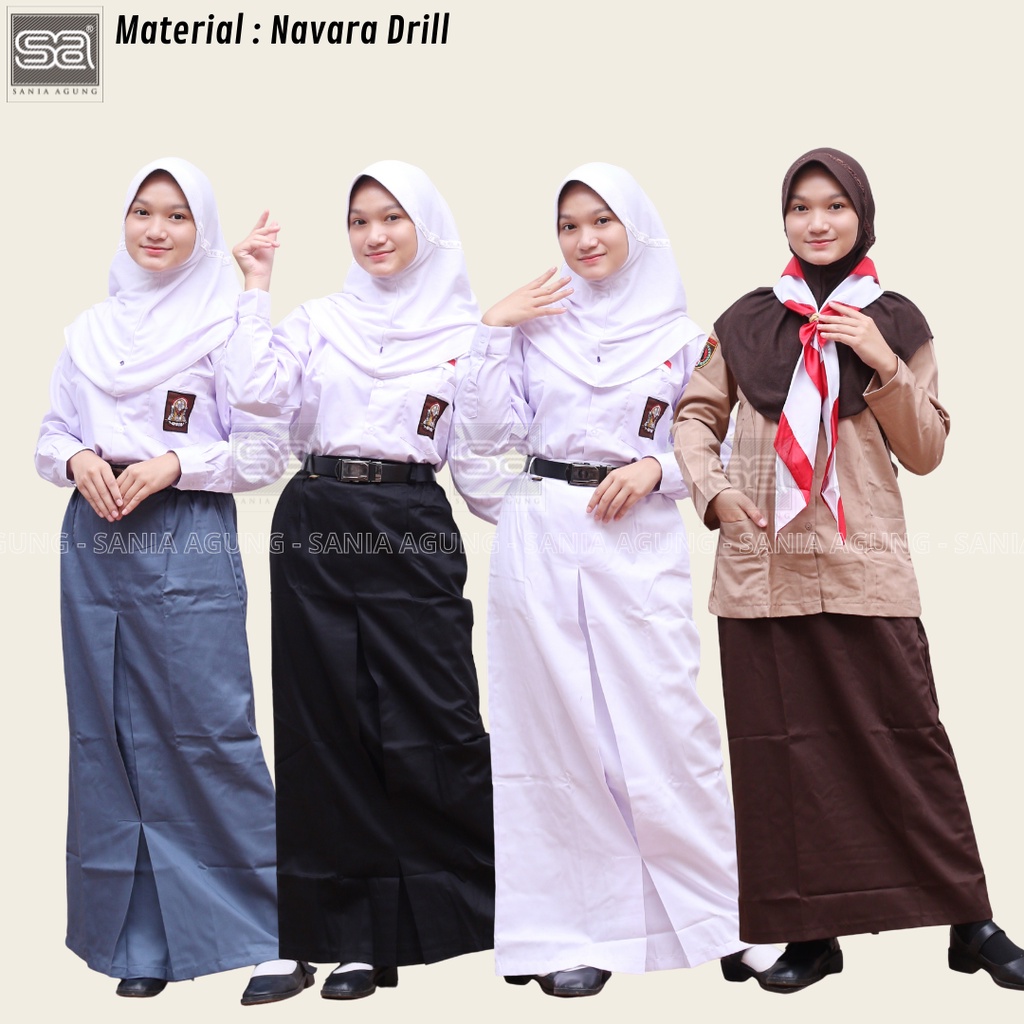 Jual ROK SMA MA Seragam Sekolah Panjang Model Span Belah Tengah Abu-Abu ...