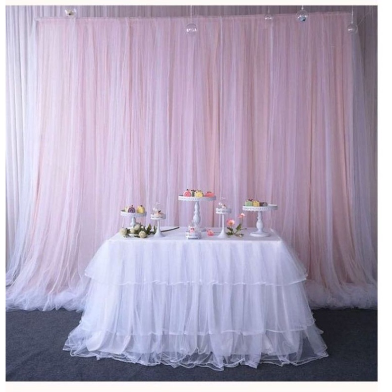 Jual Rok meja terbaru rok meja tille 3 layer rok meja pesta dekorasi ...