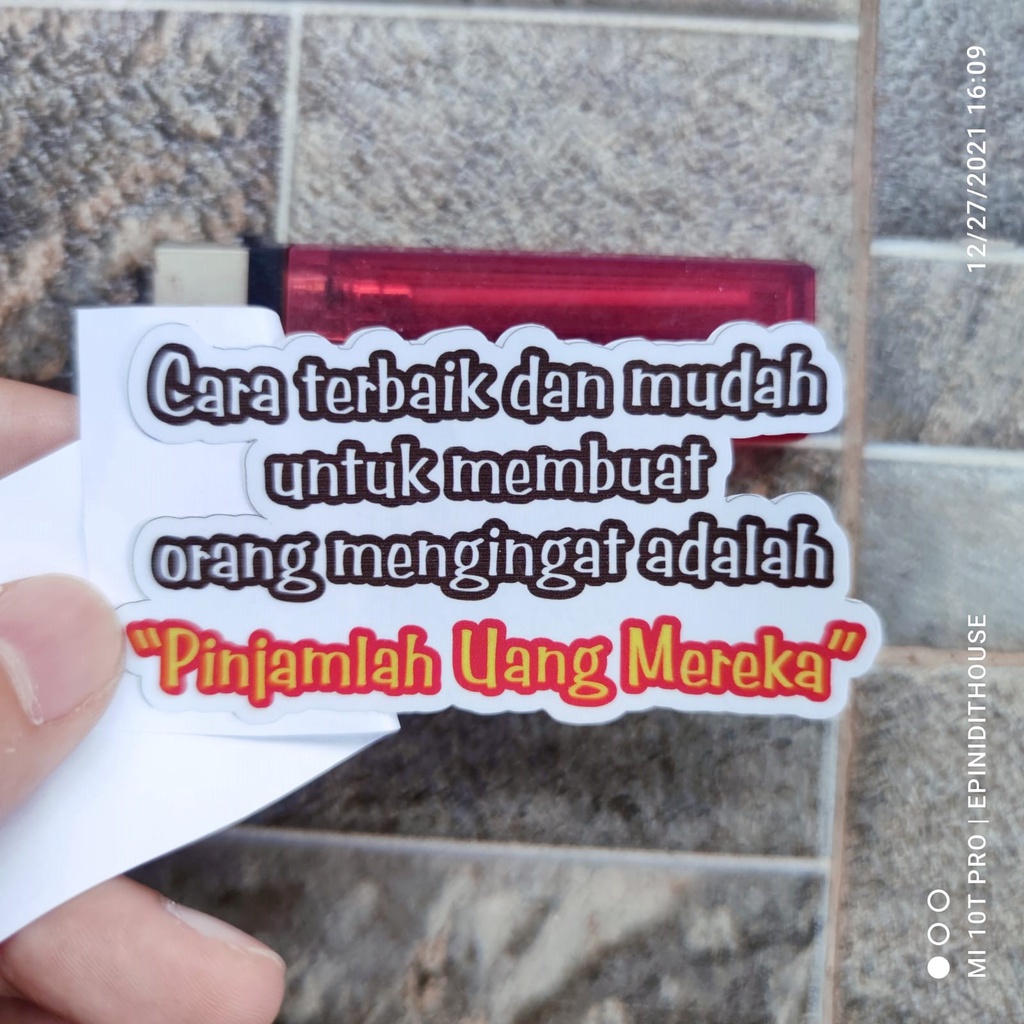 Jual Stiker Vinyl Cara Mengingat Pinjam Uang Kata Lucu Nyleneh Humor ...