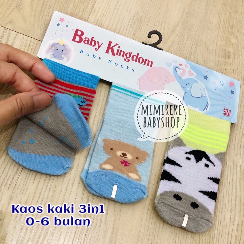 Jual Kaoskaki 3in1 0-6bulan | Baby Kingdom Baby Socks 3in1 | Kaos Kaki Bayi 0-6bulan | Shopee ...