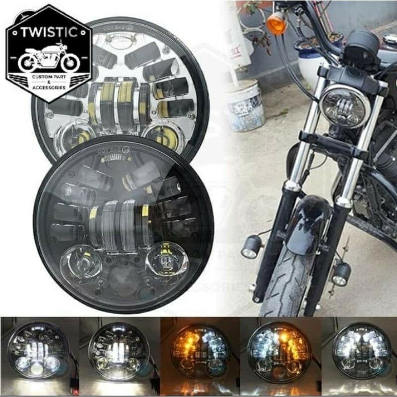 Jual Lampu Daymaker LED 5 inch Lampu Daymaker 16 LED Custom Japstyle CB ...